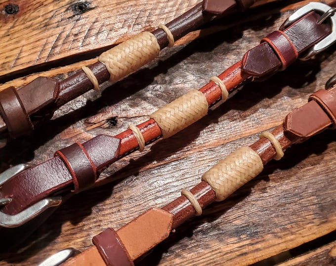 Braided Rawhide Rolled Leather Curb / Chin Straps - Etsy