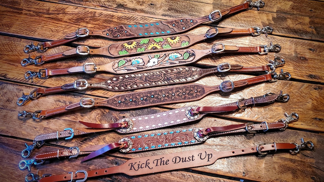 Adjustable Tooled Leather Wither Straps - Great Gifts for Horse Lovers ...
