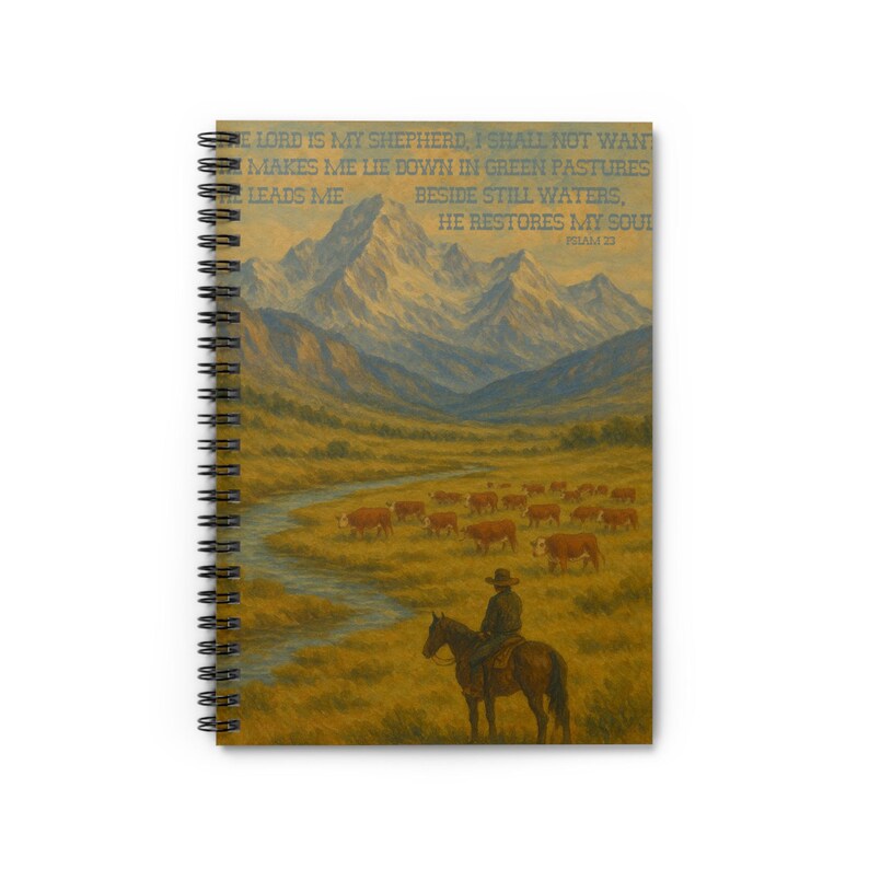 Psalm 23 Western Notebook: Cowboy, Cattle, Mountain Bible Verse - Etsy