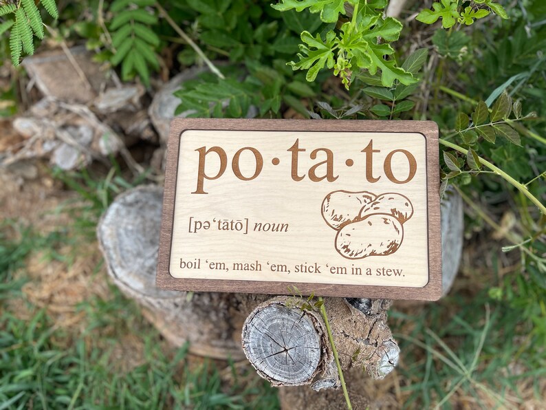 Hobbit Potato Wood Engraved Sign. Lord of the Rings Gift for - Etsy