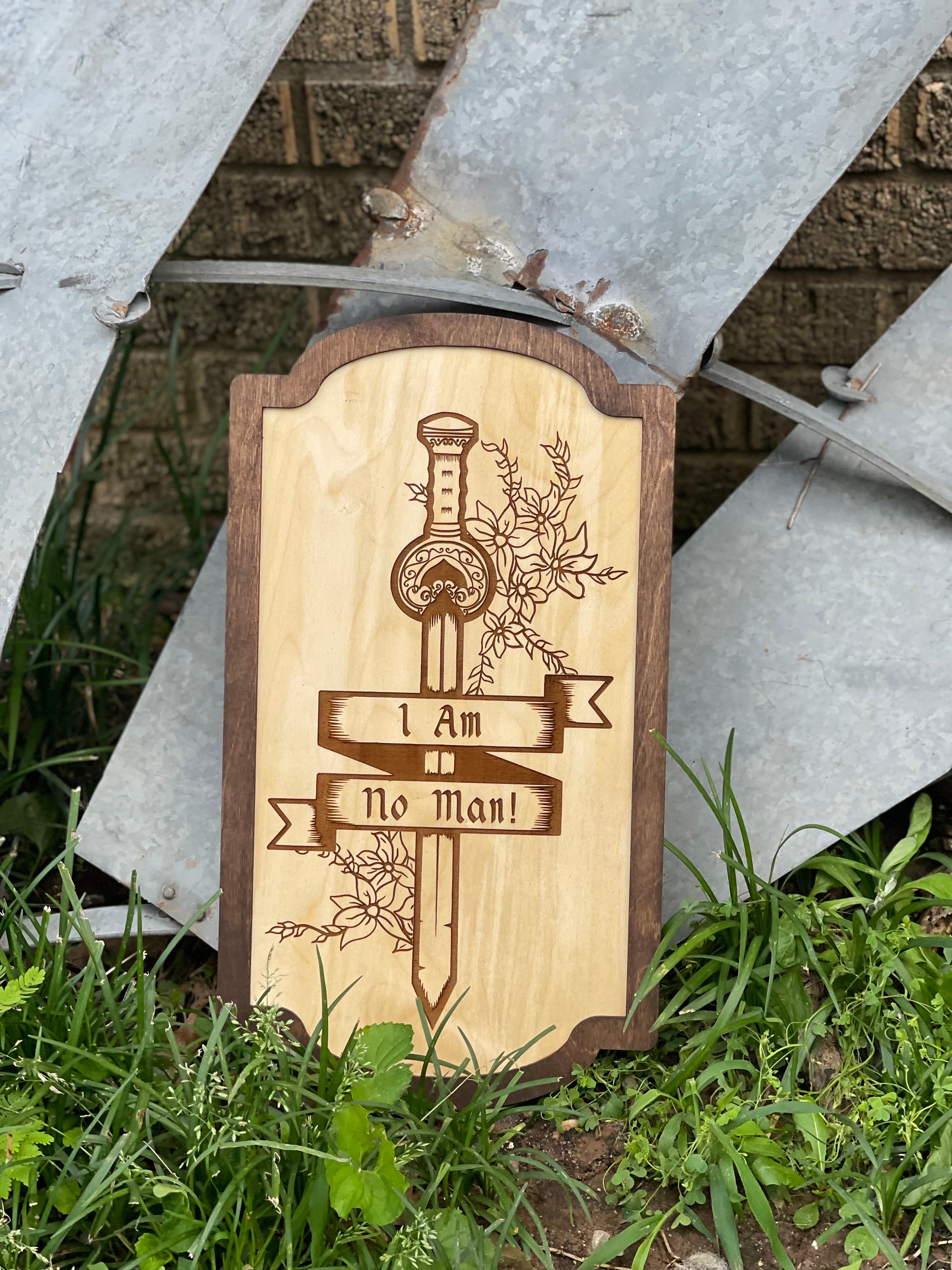 I Am No Man Sword Wood Engraved Sign – Empowerment Decor | Female ...