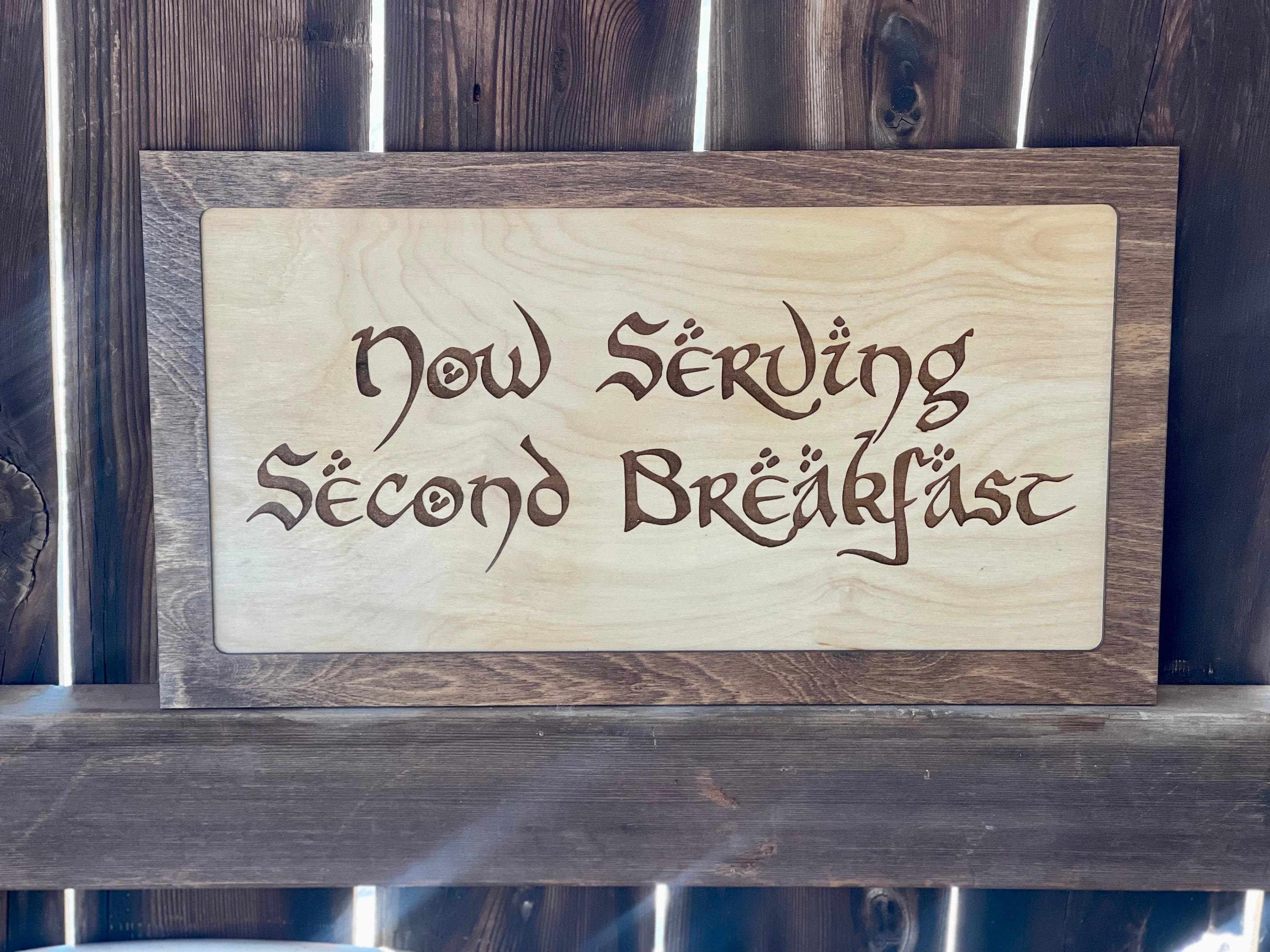 Now Serving Second Breakfast Framed Sign for Kitchen or - Etsy