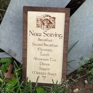 Second Breakfast Rectangle Frame Wood Engraved Sign. Okie Original - Etsy