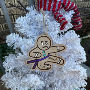 Personalized Karate MMA Gingerbread Ornament | Customizable Belt Color ...