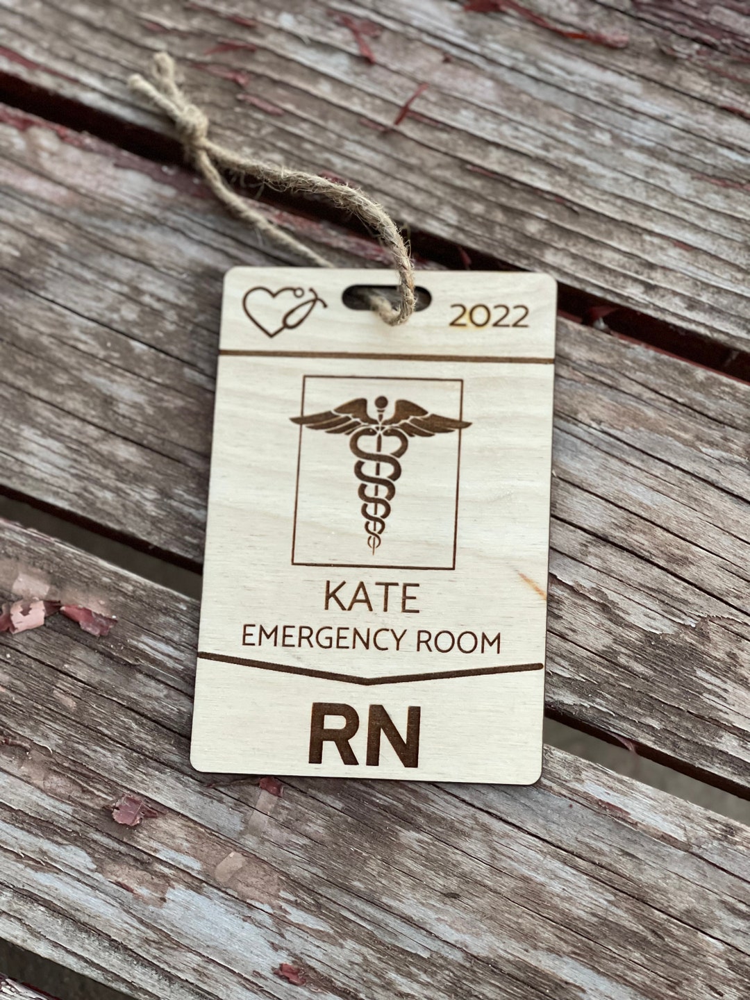 Personalized Nurse Badge Christmas Ornament - Custom Engraved With Name ...