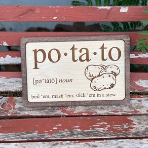 Potato Wood Engraved Sign | What’s Taters Precious? | Fantasy Decor ...