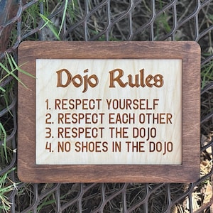 Dojo Rules Sign | Martial Arts Wall Decor | Customizable Karate Dojo ...