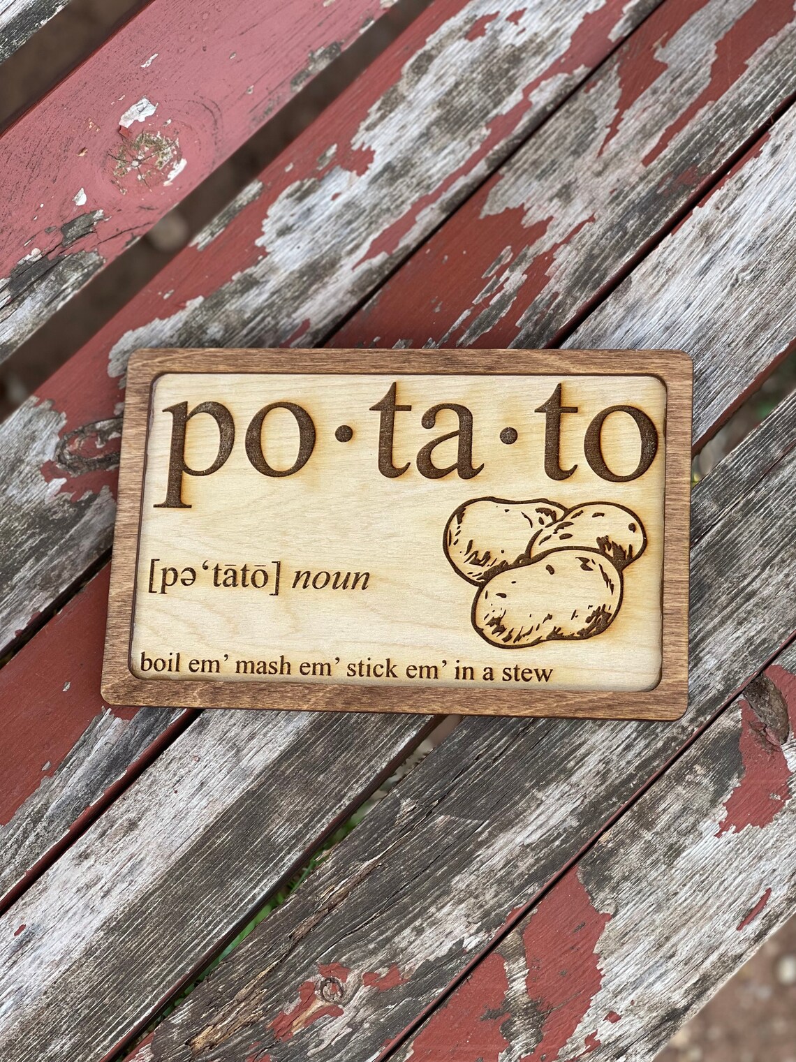 Hobbit Potato Wood Engraved Sign. Lord of the Rings Gift for - Etsy