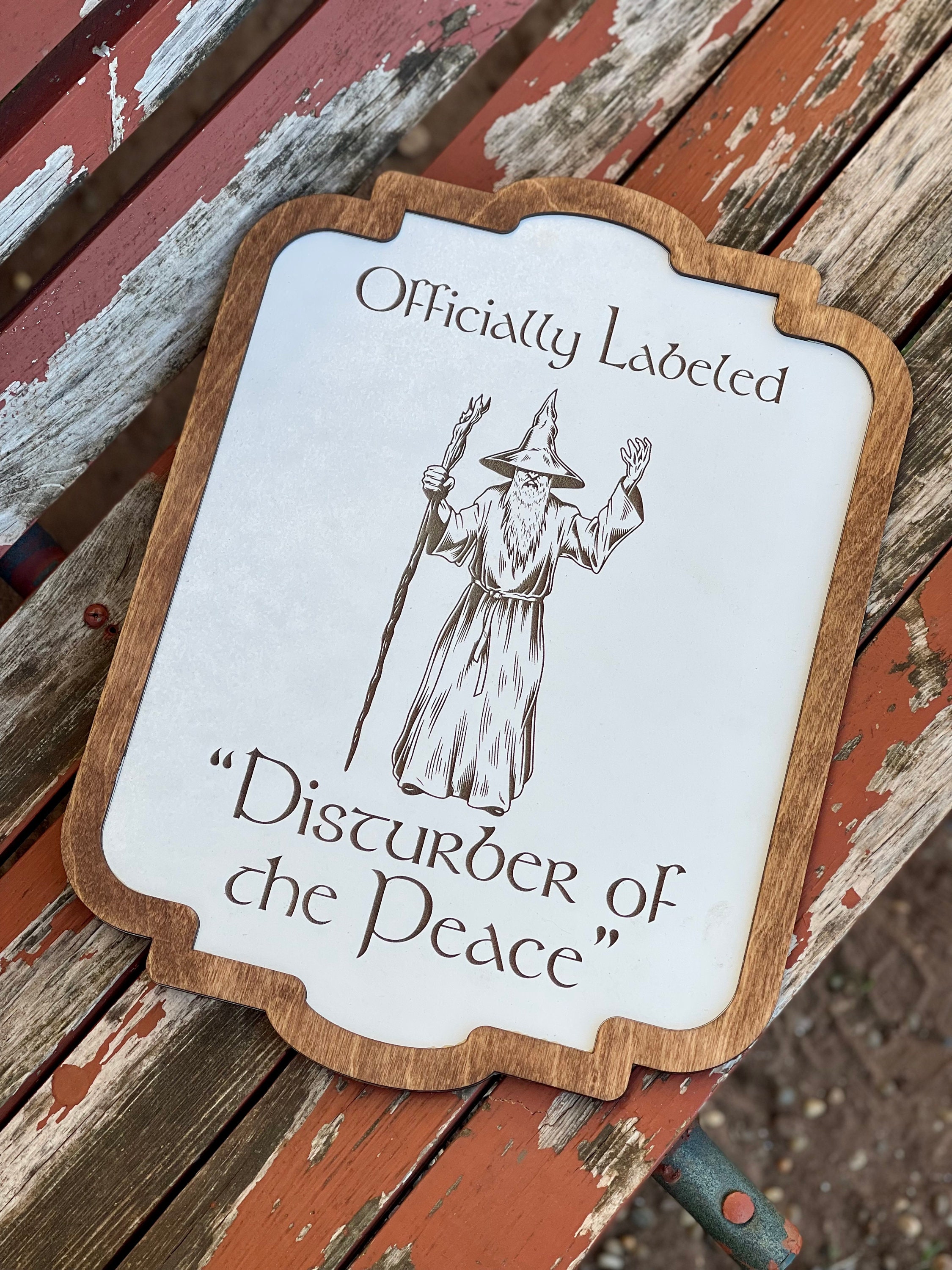Officially Labeled "disturber of the Peace" Fantasy Wizard Sign - Ring ...