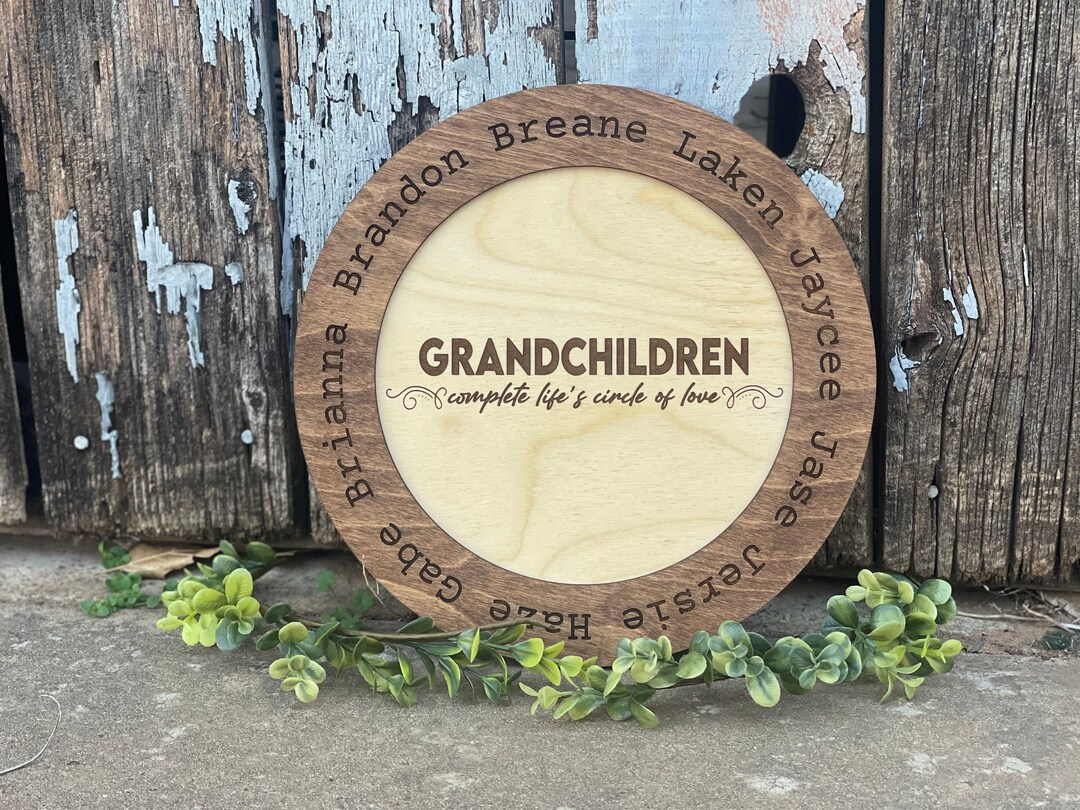 Personalized Grandparents Sign - Wood Engraved With Grandkids’ Names ...