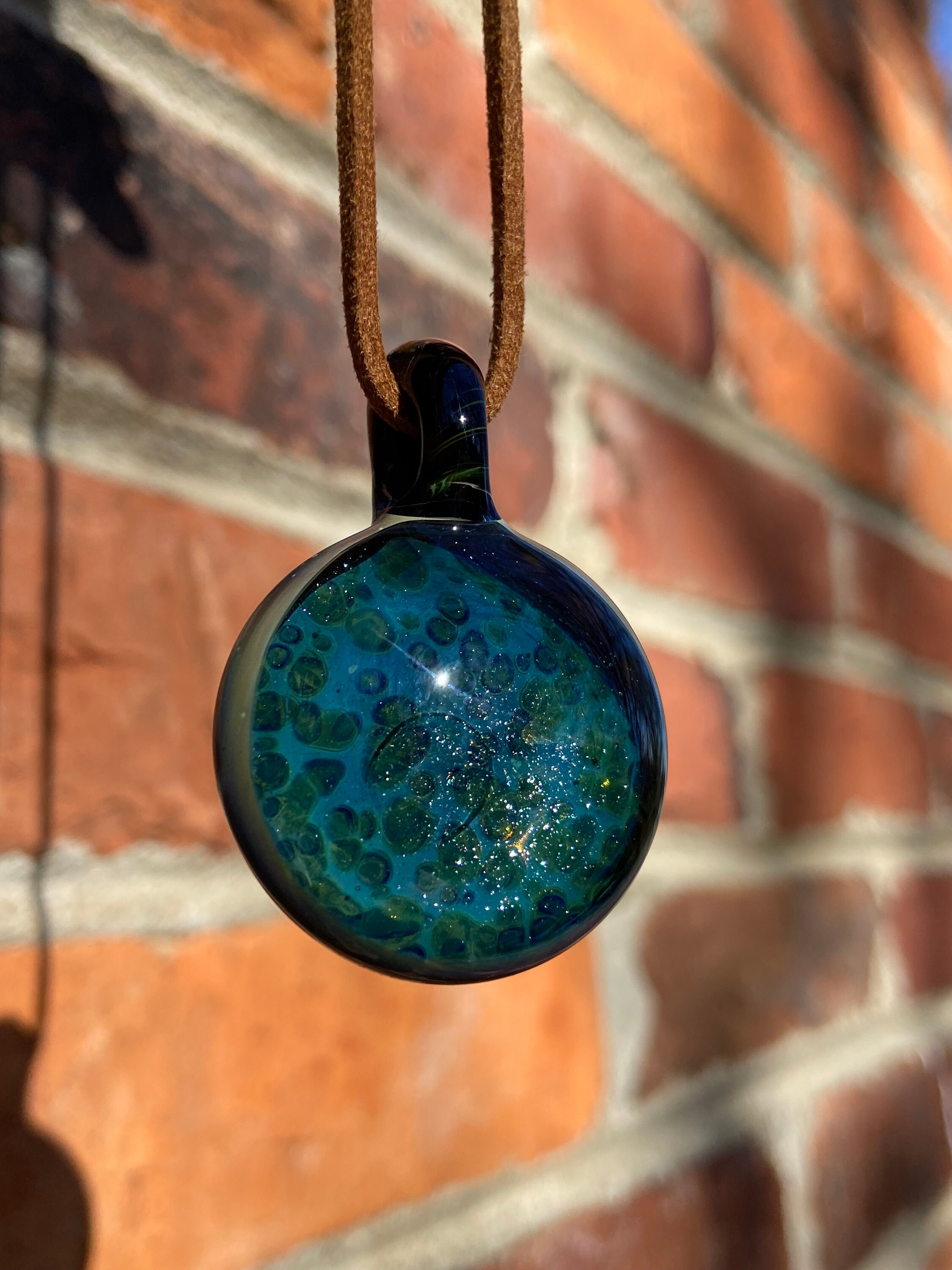 Blue Shimmer Frit Borosilicate Glass Pendant - Etsy