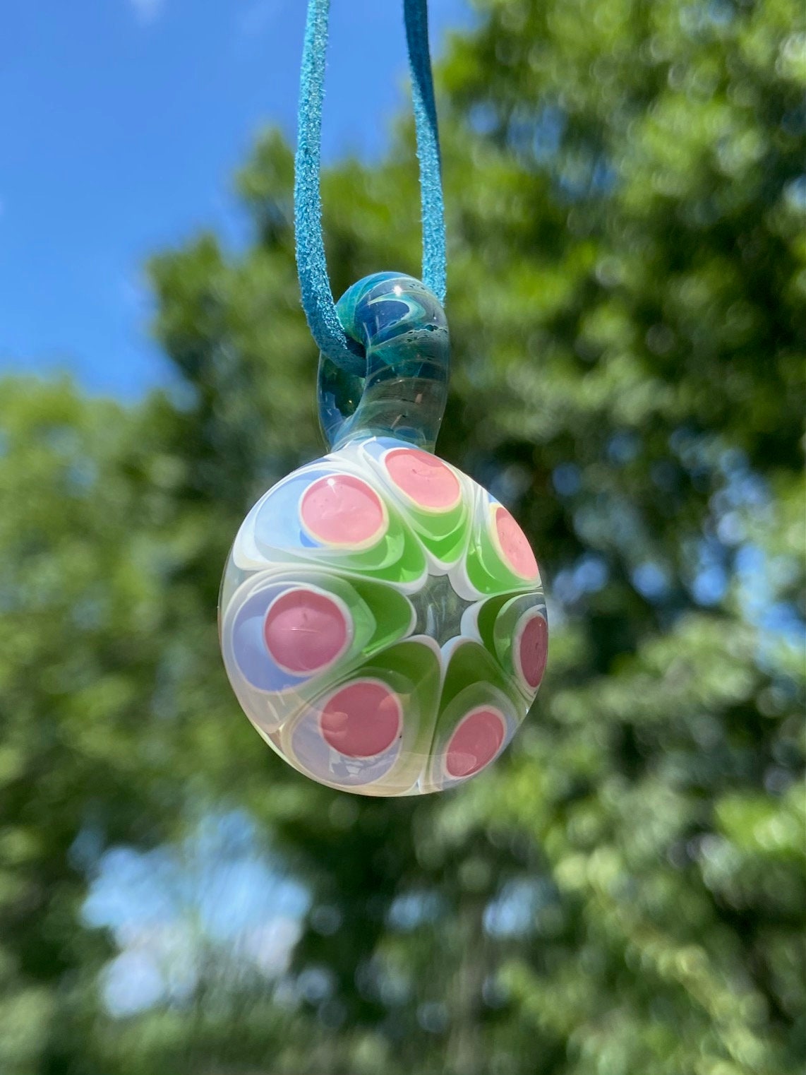 Pastel Dotstack Borosilicate Glass Pendant - Etsy