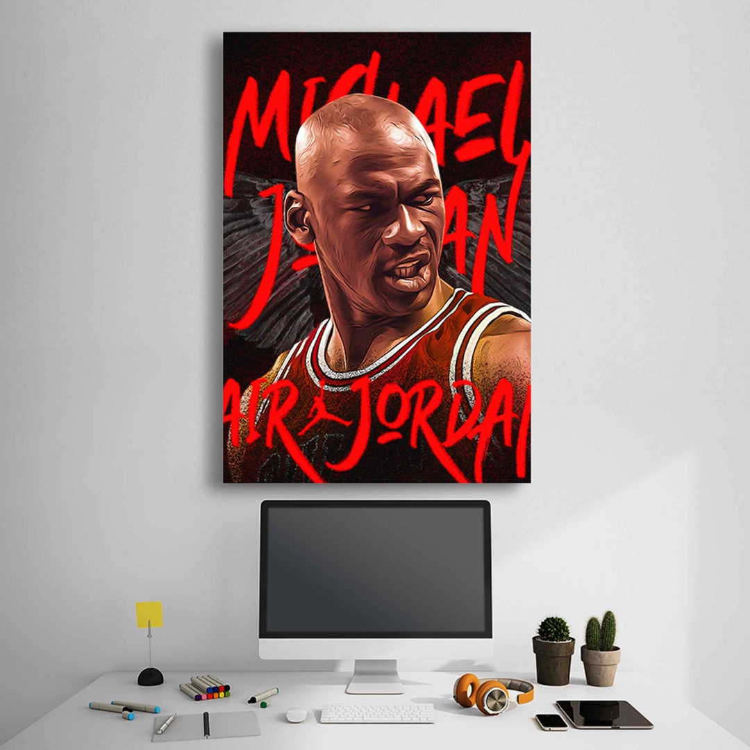 Sports Wall Decor Michael Jordan Canvas Art Basketball Player Art Print ...