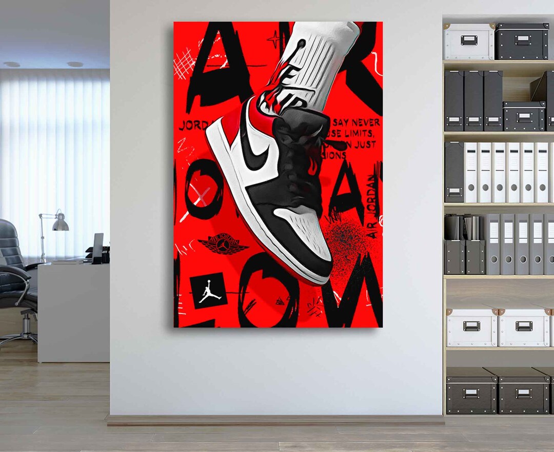 Air Jordan Canvas Pop Art Unique Sneaker Wall Decor for Modern Homes ...