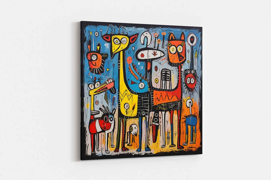 Dogs Animal Prints in Modern Picasso Style Canvas Wall Art Prints Wall ...