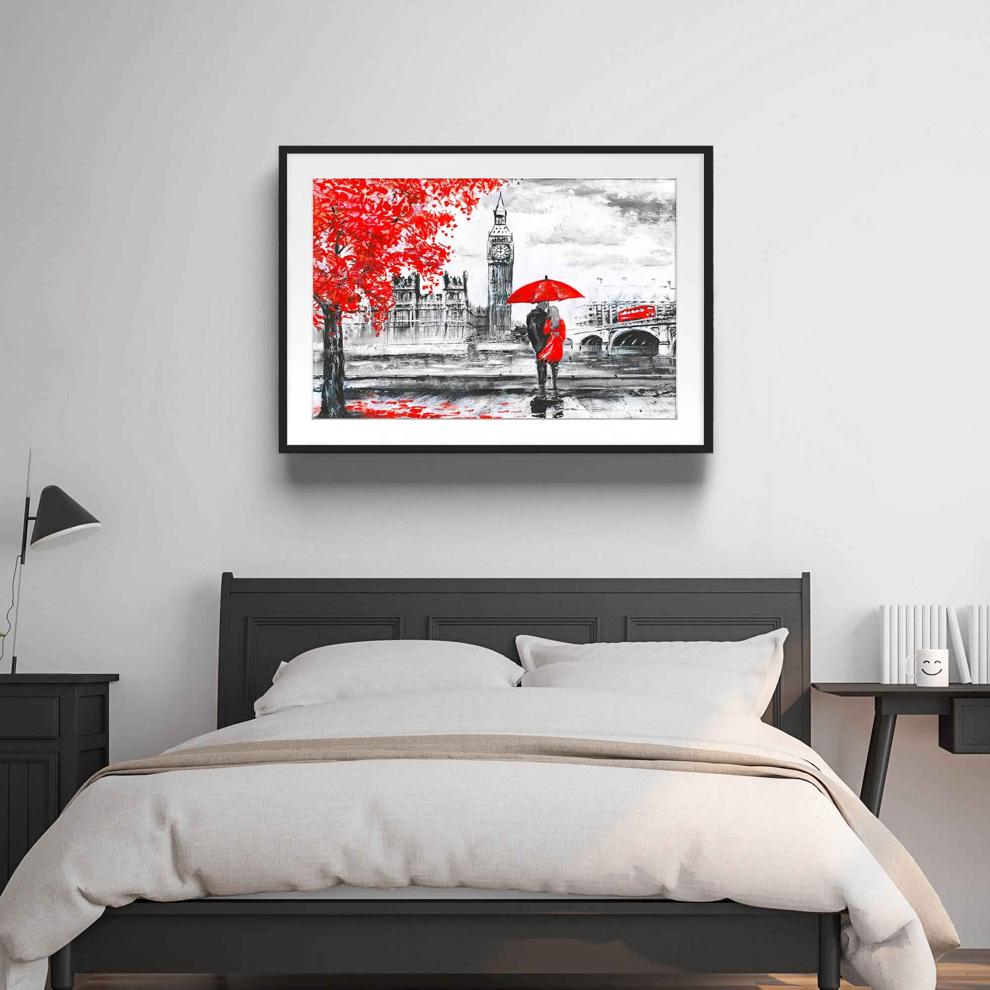 Black and Red London Poster Prints Landscape Wall Art Picture Prints ...