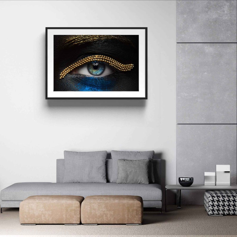 Woman Eyes With Gold Chain Wall Art Poster Prints Living Room Decor ...