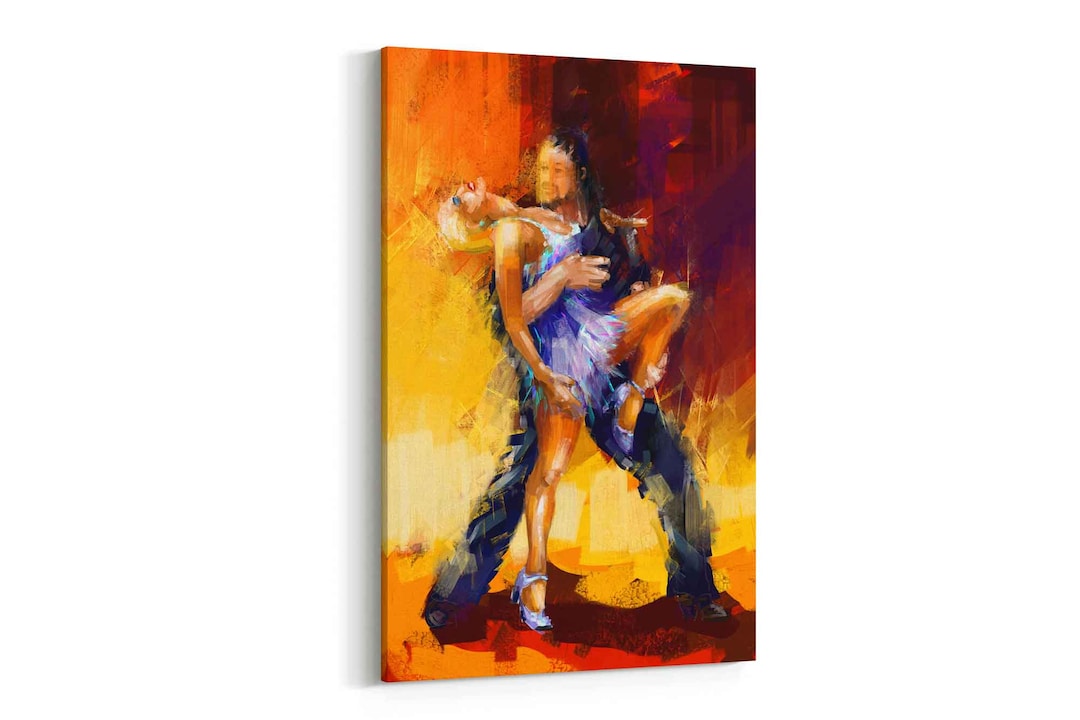 Rumba Dancers Canvas Wall Art, Colorful Wall Art, Couple's Gift Idea ...