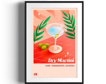 Olive Martini Art Print - Etsy