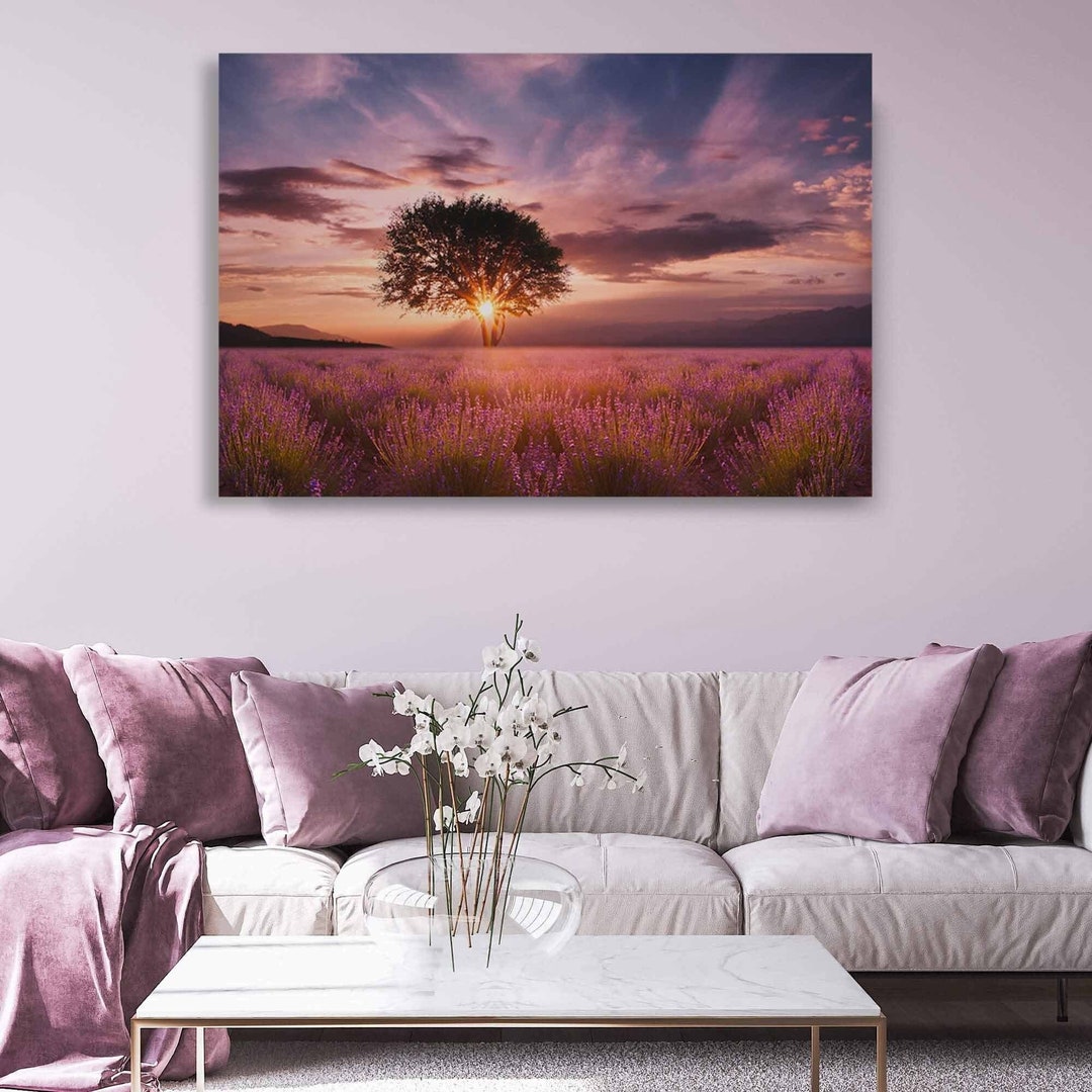 Lavender Field Canvas Prints, Wall Art Print Lavender Field, Wall Art ...