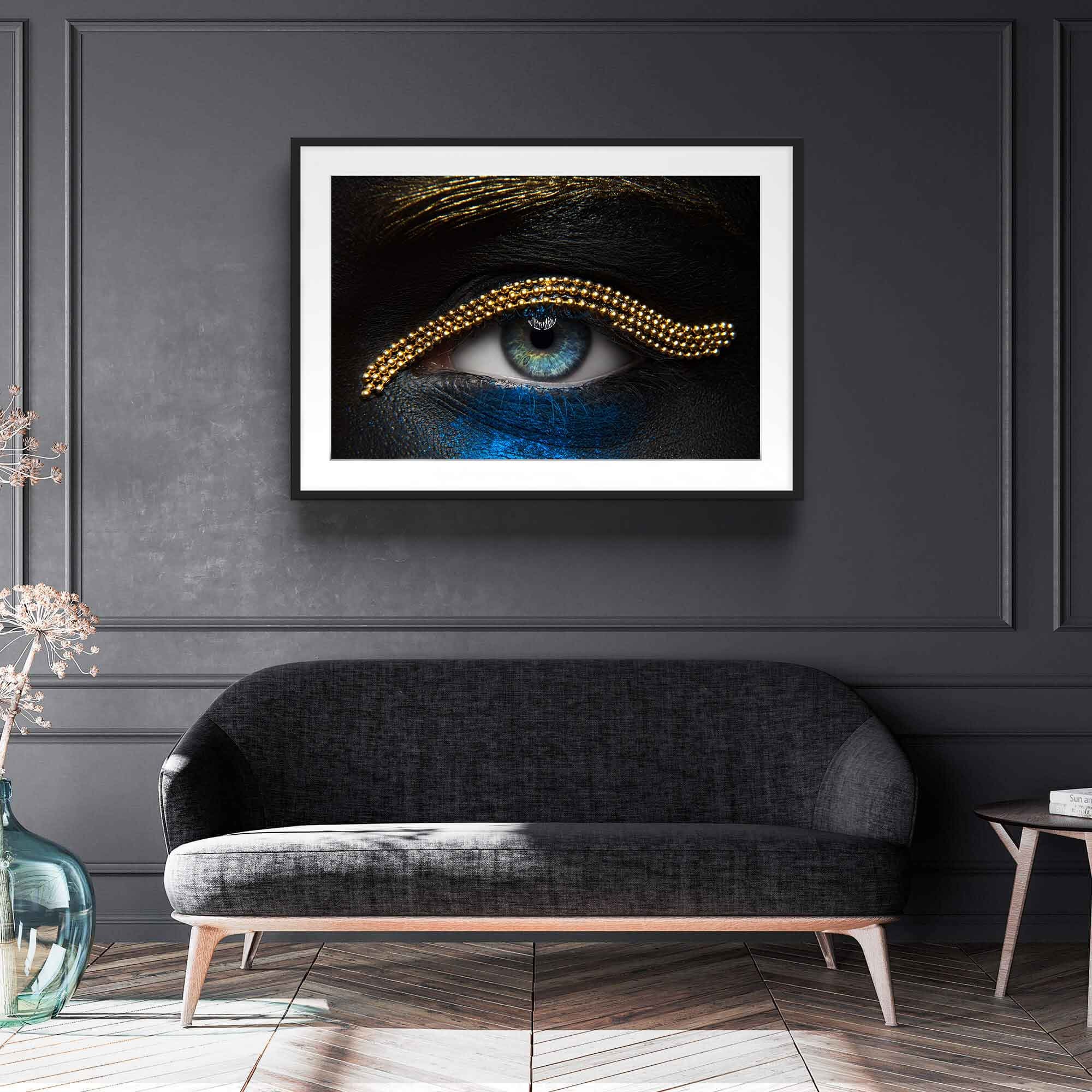 Woman Eyes With Gold Chain Wall Art Poster Prints Living Room Decor ...