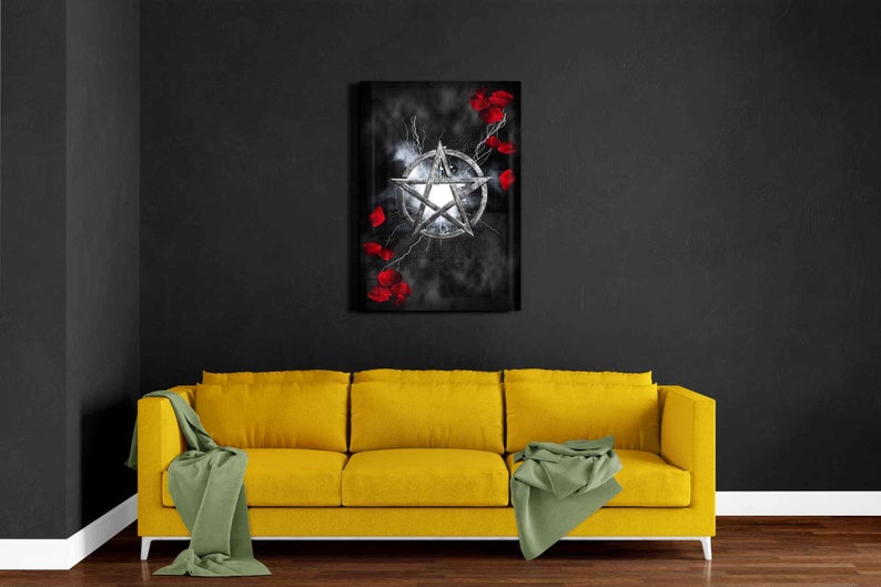 Gothic Pentagram Crystal Clear Acrylic Glass Wall Art Pentagram Pendant ...