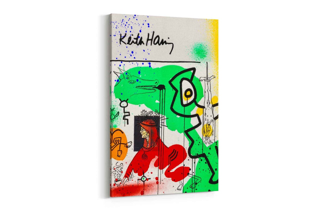 Living Room Prints Keith Haring Woman in Red, Canvas Art Print, Picture ...