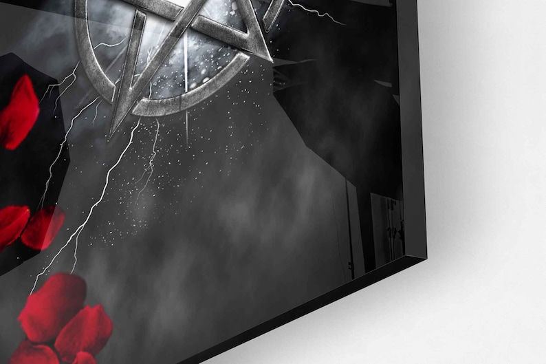 Gothic Pentagram Crystal Clear Acrylic Glass Wall Art Pentagram Pendant ...