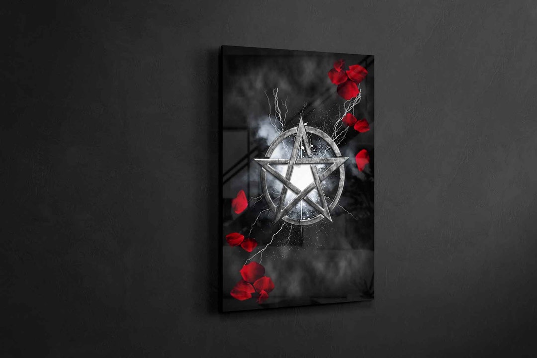 Gothic Pentagram Crystal Clear Acrylic Glass Wall Art Pentagram Pendant ...