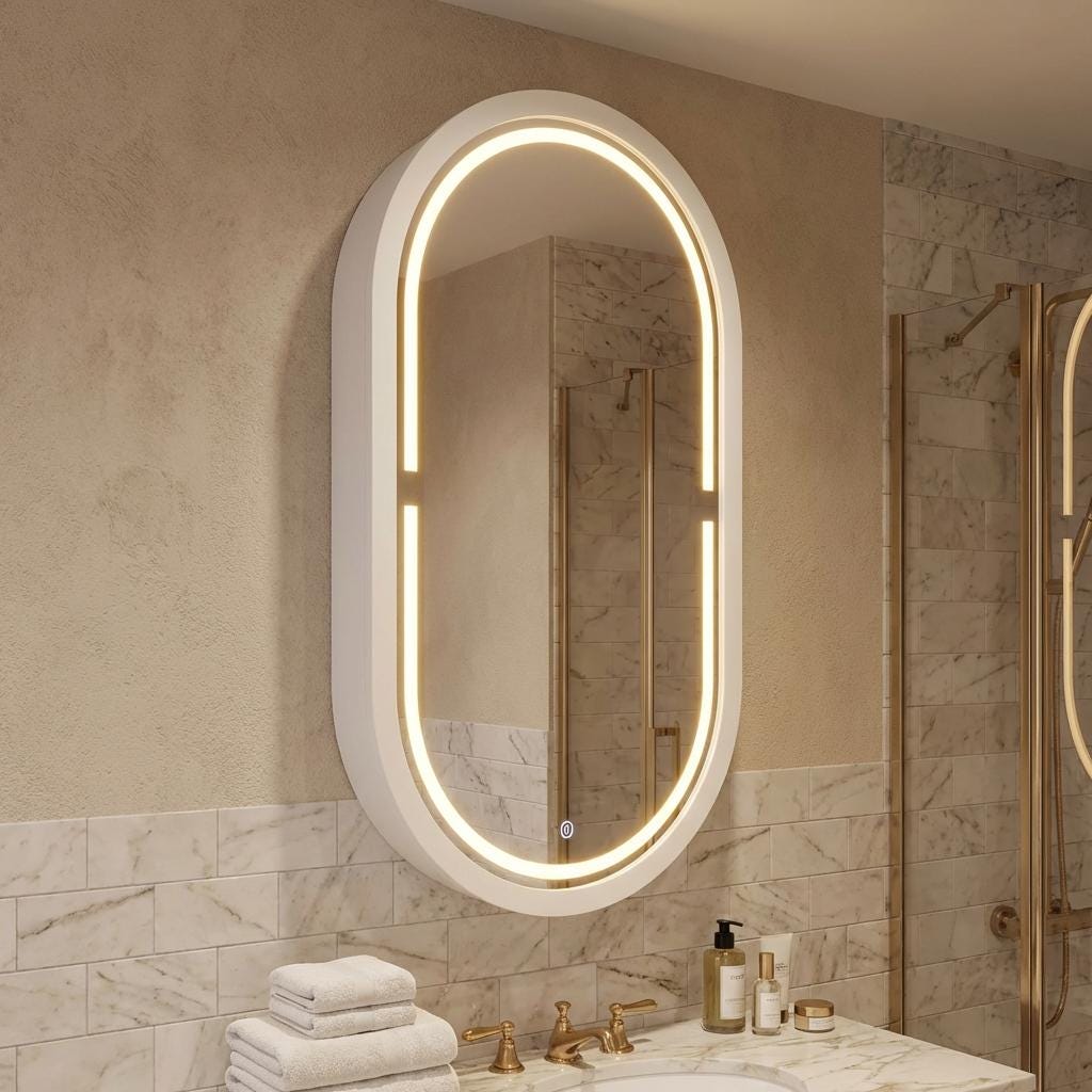 LED Beech Mirror Cabinet – Bathroom, Makeup & Medicine Storage - Etsy