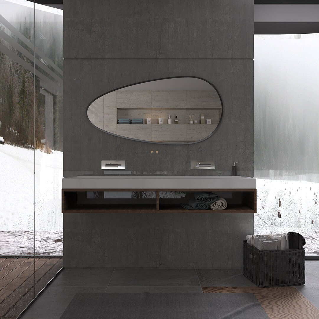 Asymmetrical,irregular Mirror, Framed Mirror, Living Room Mirror ...