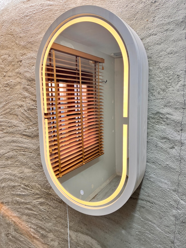 LED Beech Mirror Cabinet – Bathroom, Makeup & Medicine Storage - Etsy