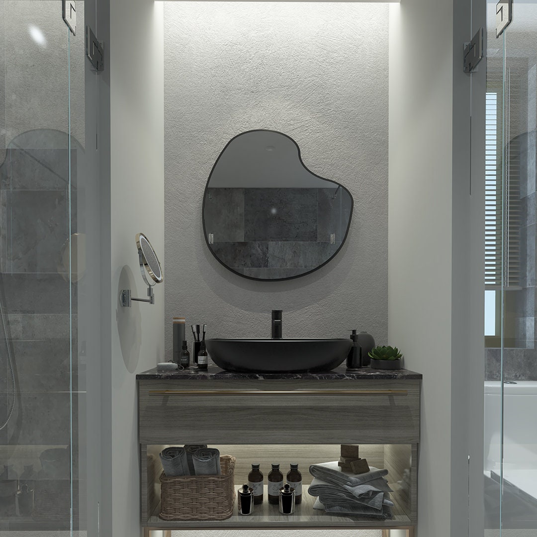 Asymmetrical,irregular Mirror, Framed Mirror, Living Room Mirror ...