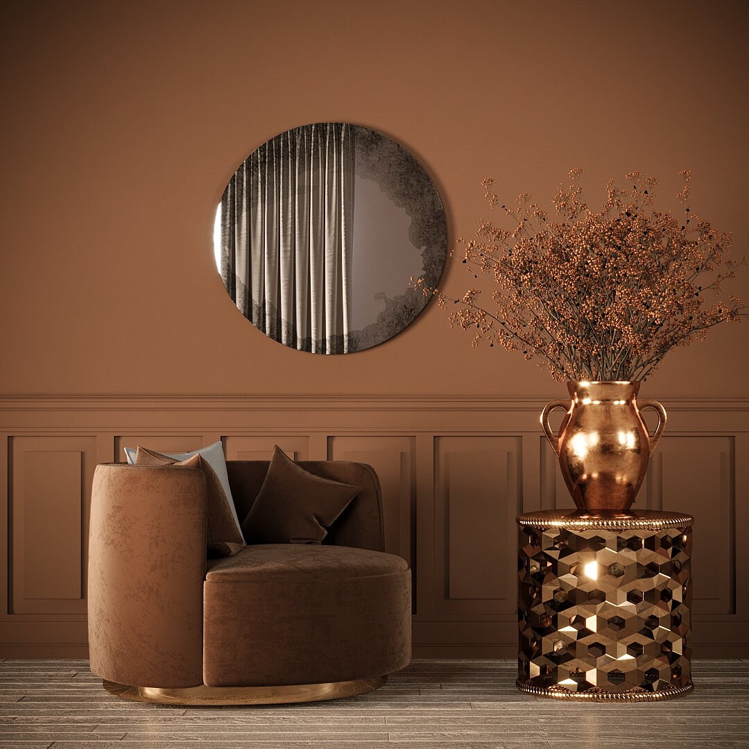 Round Mirror,vintage,antique Mirror,living Room Mirror,framed Mirror ...