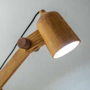 Adjustable Wooden Desk Lamp – Rustic Task Light for Home Office ...