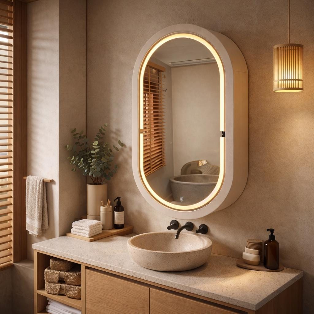 LED Beech Mirror Cabinet – Bathroom, Makeup & Medicine Storage - Etsy