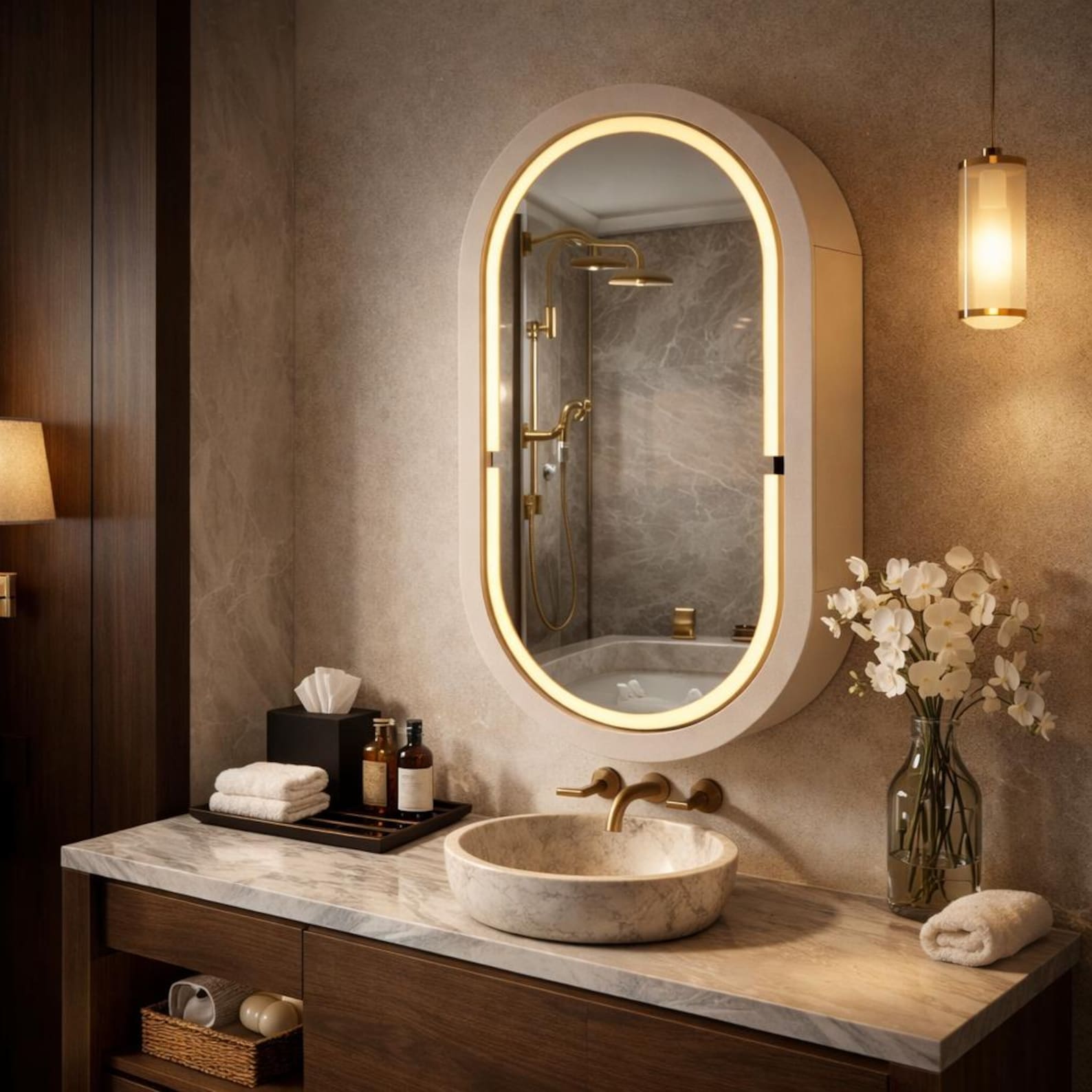 LED Beech Mirror Cabinet – Bathroom, Makeup & Medicine Storage - Etsy