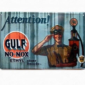 Gulf Gas Sign Gulf Gas Signs Gulf No Nox Sign Gulf Gasoline Man Cave ...