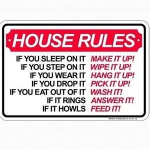 House Rules Signs Gifts for Mom Gifts for Dad Funny Signs Home Signs ...