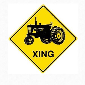 Tractor Crossing Sign Tractor XING Signs Tractor Signs Barn Sign Barn ...