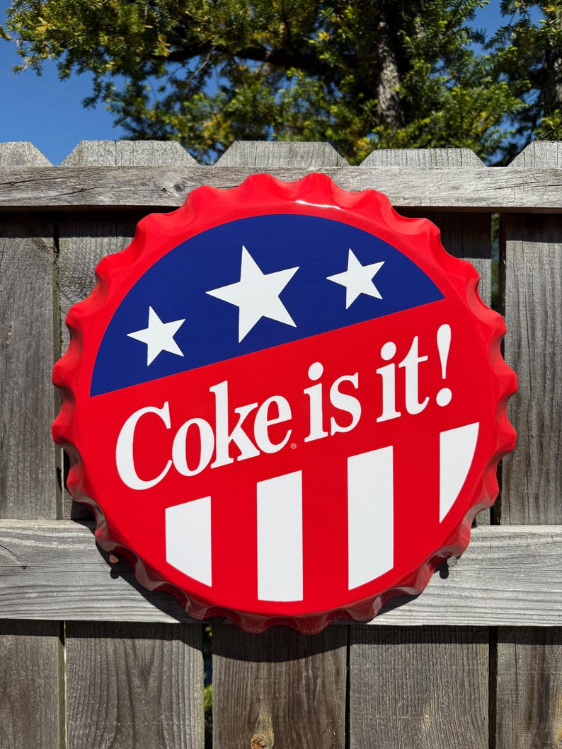 Coca Cola Bottle Cap Shaped Tin Sign Retro Bar Signage Basement Bar ...