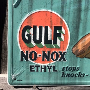 Gulf Gas Sign Gulf Gas Signs Gulf No Nox Sign Gulf Gasoline Man Cave ...