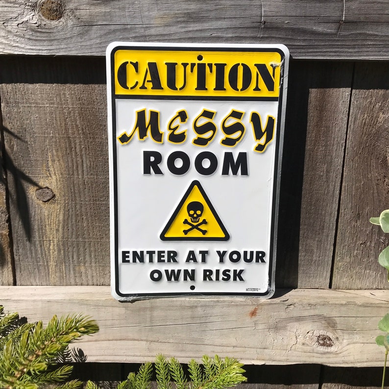 Caution Messy Room Sign Gifts for Kids Room Signs Kids Room Decor Messy ...