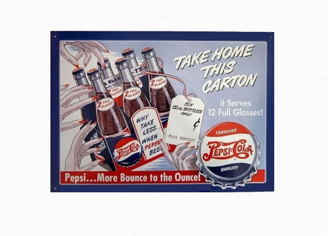 Licensed Pepsi Sign Pepsi Cola Signs Bar Sign Bar Signs Soda Signs Soda ...