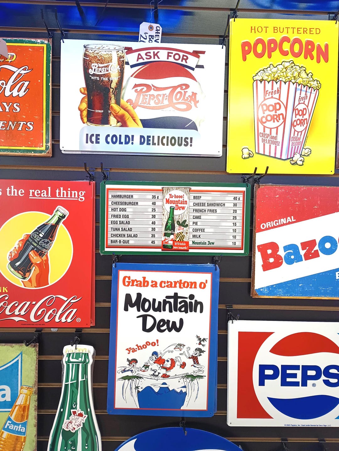 Mountain Dew Menu Sign Retro Restaurant Wall Decor Mountain Dew Gifts ...