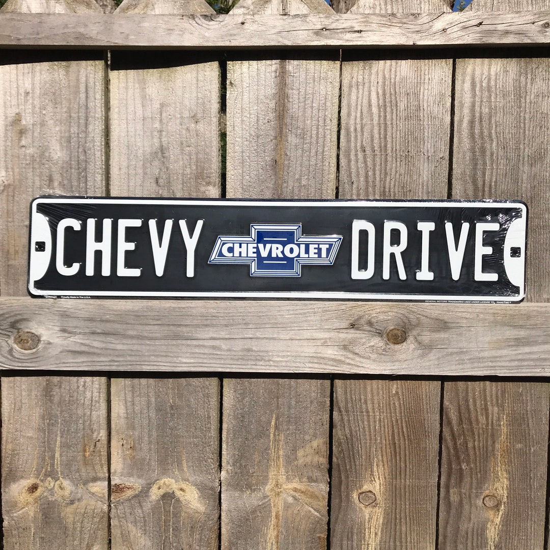 Chevy Street Sign Chevrolet Signs for Garage Decor for Men White ...