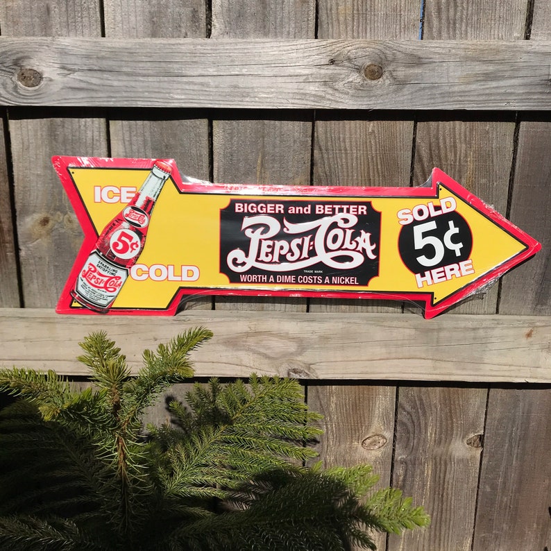 Licensed Pepsi Sign Licensed Pepsi Arrow Sign Bar Sign Bar Signs Soda ...