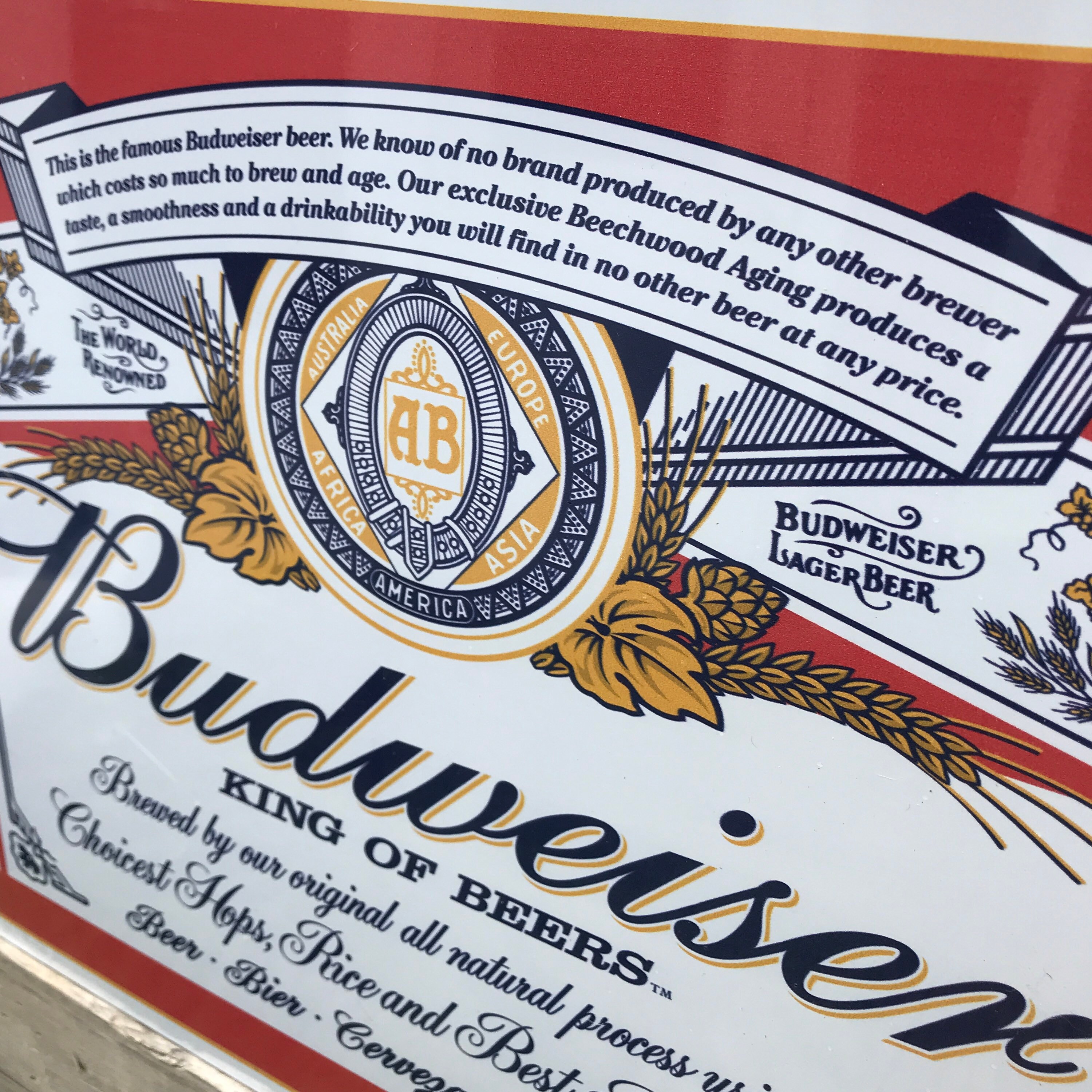 Licensed Budweiser Beer Sign Budweiser Signs Beer Signs Bar Sign Bar ...