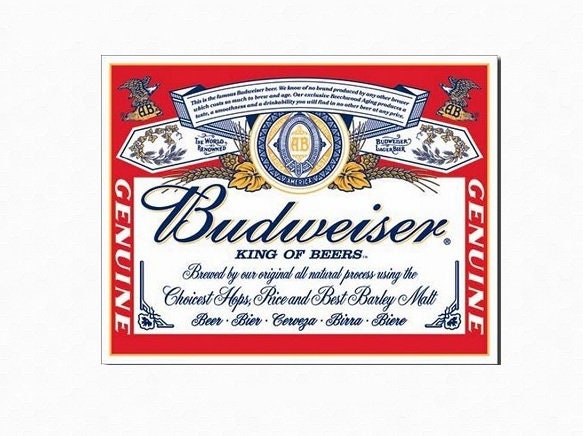 Licensed Budweiser Beer Sign Budweiser Signs Beer Signs Bar Sign Bar ...