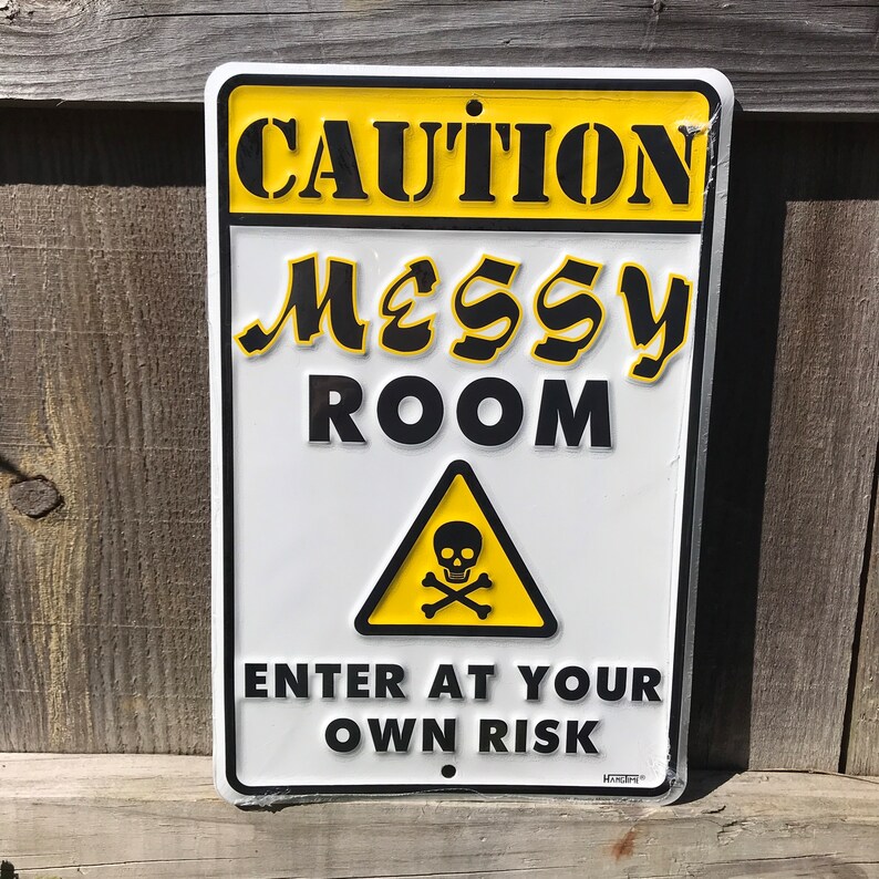 Caution Messy Room Sign Gifts for Kids Room Signs Kids Room Decor Messy ...